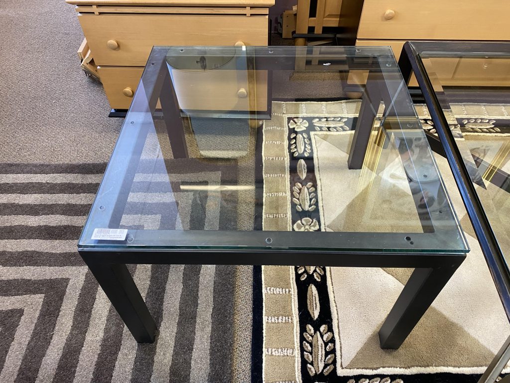 Room & Board Parsons 30″ Iron & Glass Side Table – Westside Furniture ...